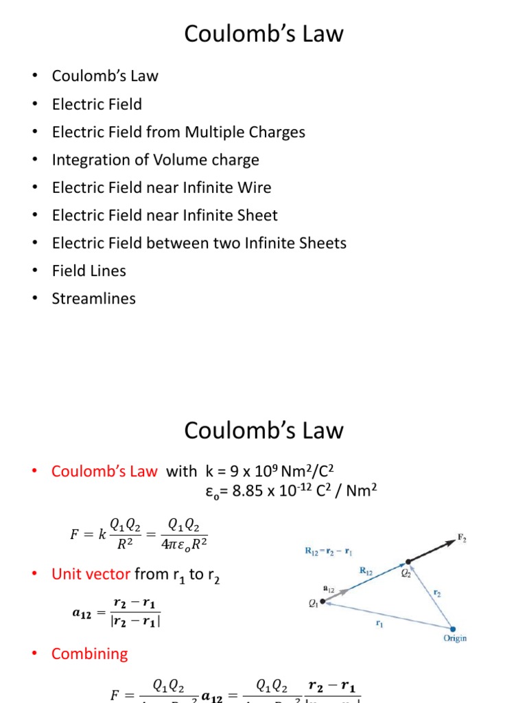 Engr302 - Lecture 2 - Coulombs - Law | PDF | Electric Field | Cartesian ...