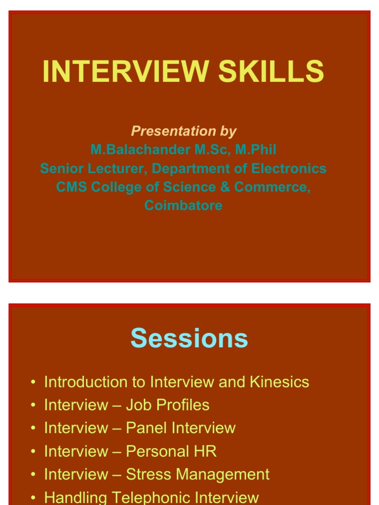 Interview Skills | PDF | Interview | Nonverbal Communication