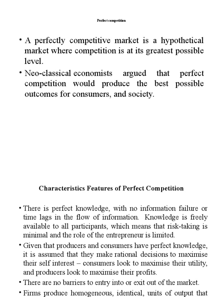 Equilibrium of The Firm and Industry Under Perfect Competition | PDF ...