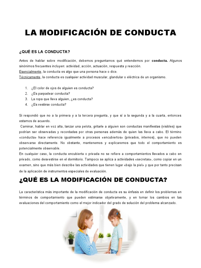 Técnicas de Modificación de Conducta | PDF | Comportamiento ...
