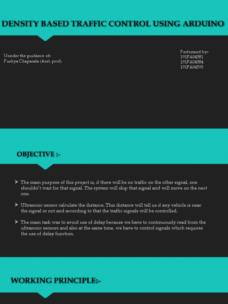 Density Based Traffic Control Using Arduino | PDF