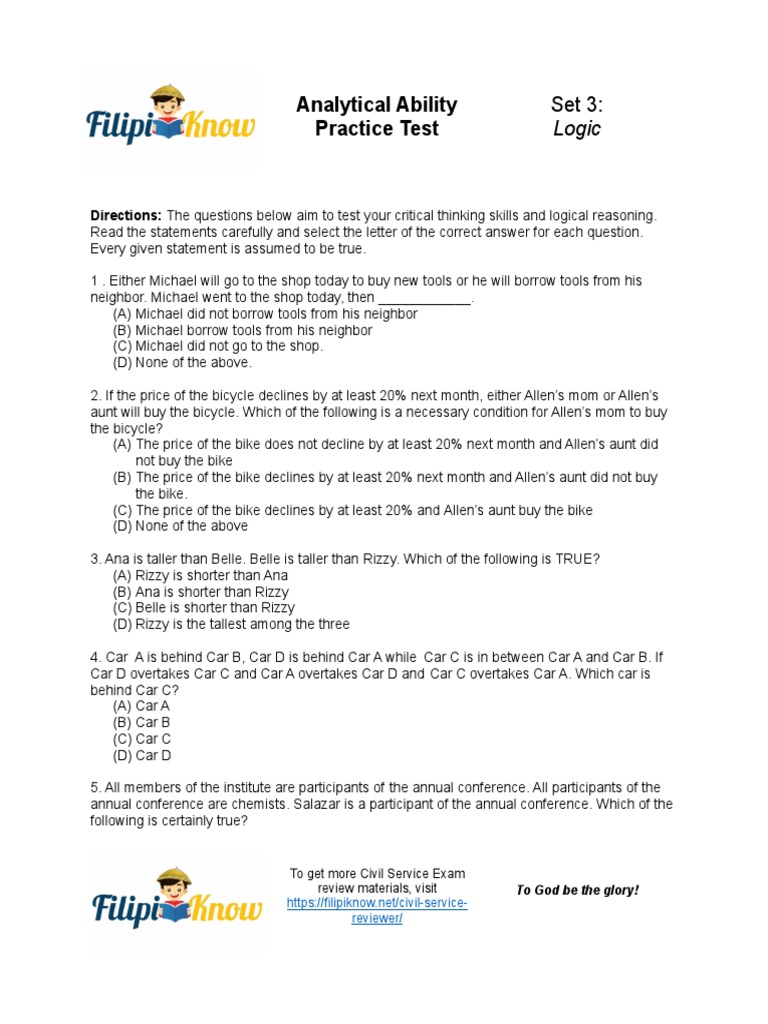 Analytical-Ability-Practice-Test-Set-3- | PDF