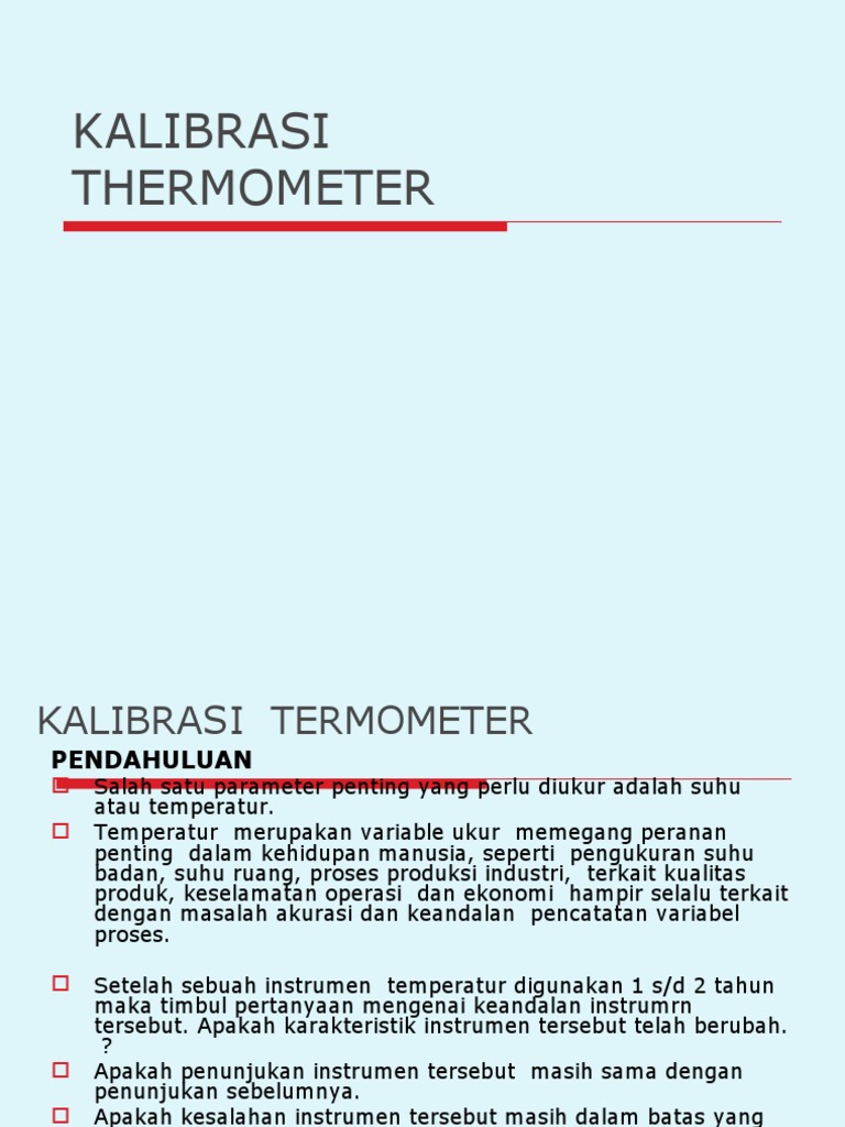 Kalibrasi Thermometer Gelas+ Teori | PDF