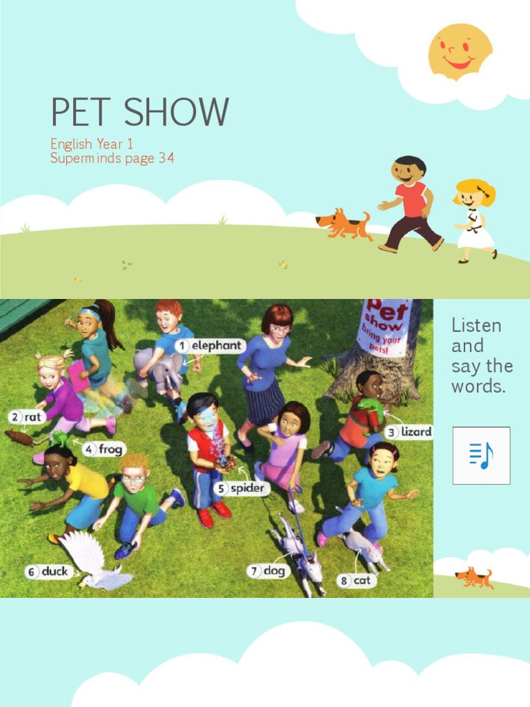Pet Show: English Year 1 Superminds Page 34 | PDF