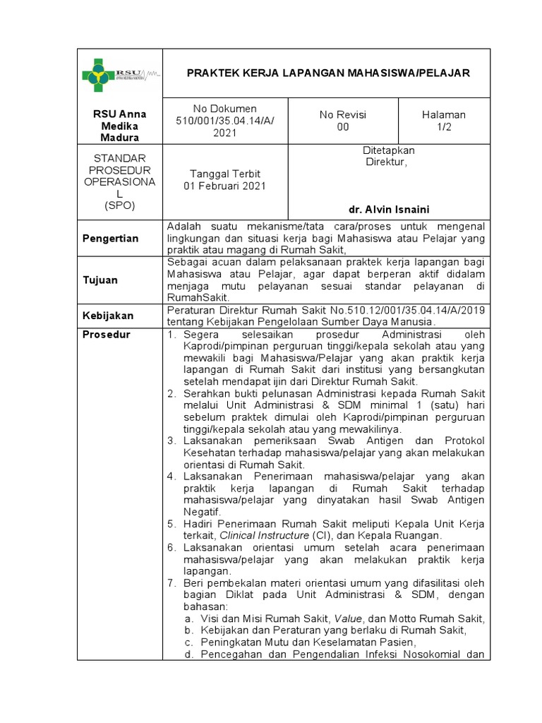 Spo Mahasiswa Praktek | PDF