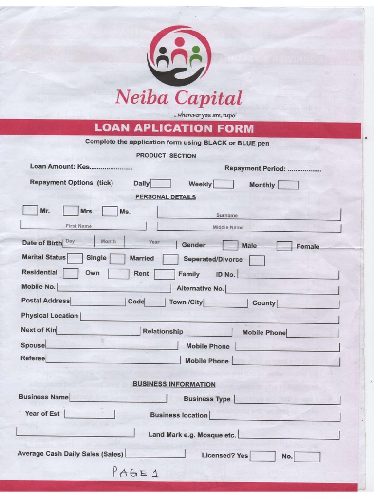 Okoa Loan Form | PDF
