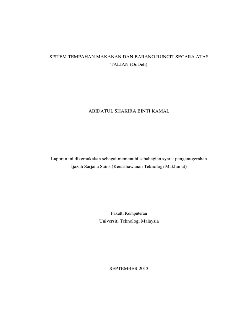 Abidatul Shakira Kamal MFSKSM2013 | PDF