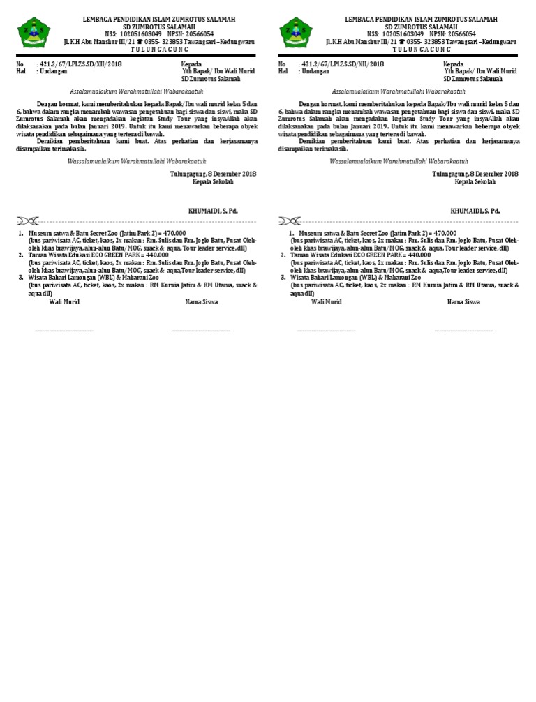 Angket Study Tour | PDF