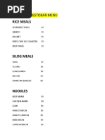 Silog Meals Menu and Prices 2025 | PDF