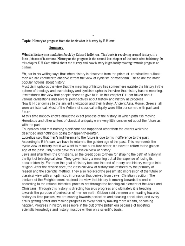 History As Progress Review | PDF | Concept | Theory