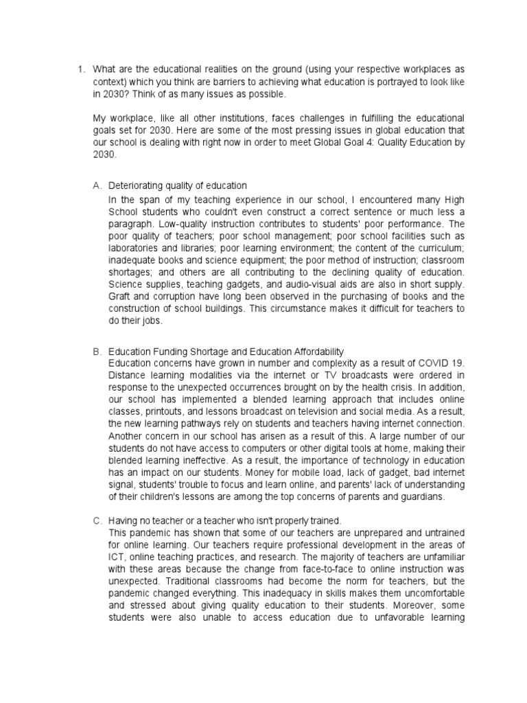 Global Trends and Issues in Education Policy Studies | PDF | Teachers ...