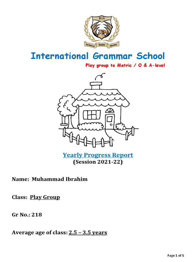Playgroup Yearly Progress Report | PDF | Cognitive Science | Cognition