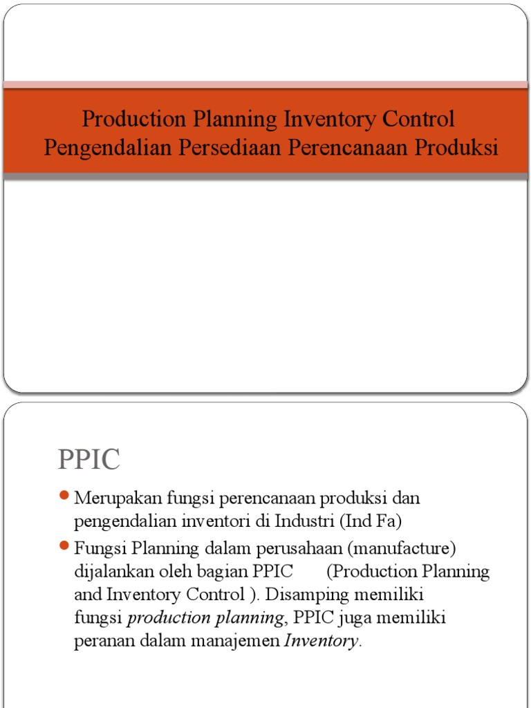 Production Planning Inventory Control | PDF