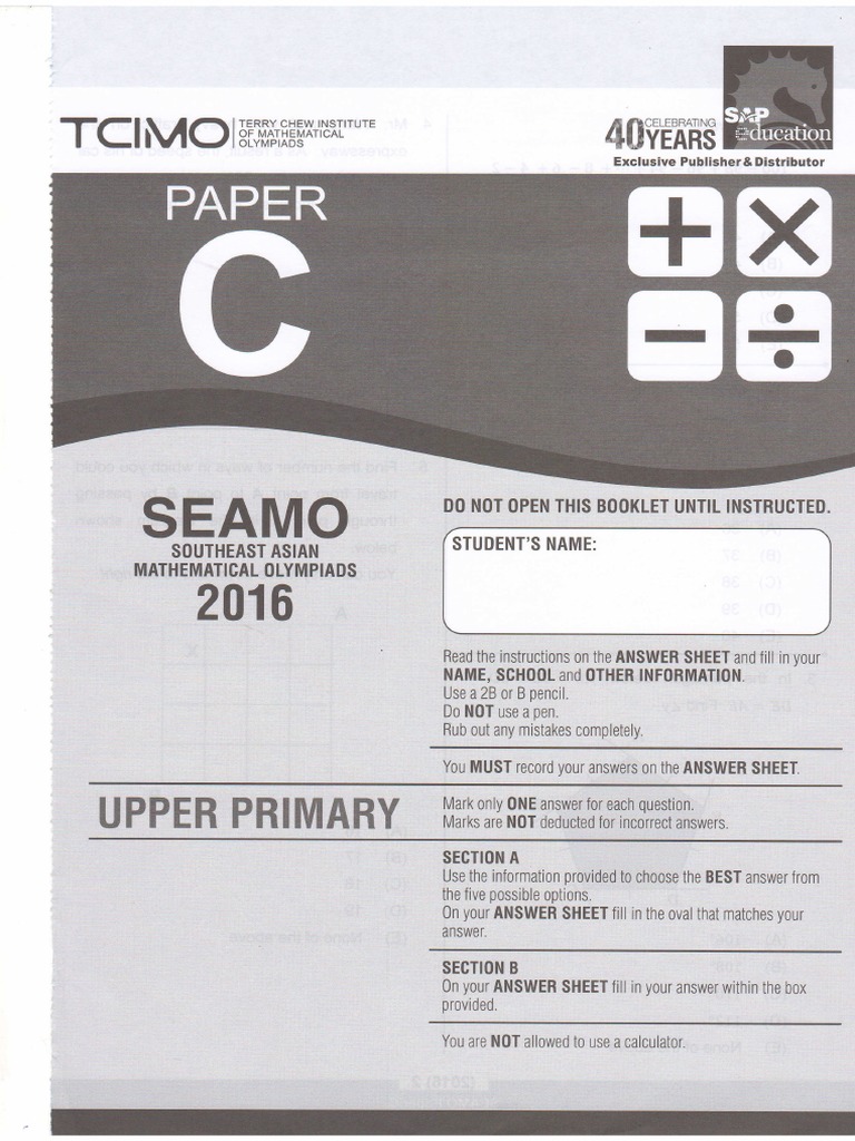 SEAMO Paper C | PDF | Area | Fahrenheit