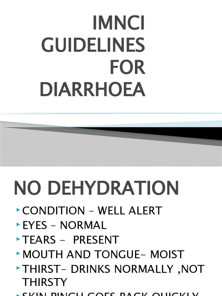 Imnci Guidelines For Diarrhoea | PDF