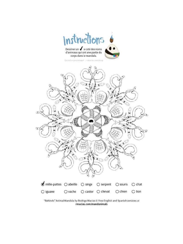 Vocabulaire Francais Et Activite de Coloriage Noms Feuille Dexercices ...