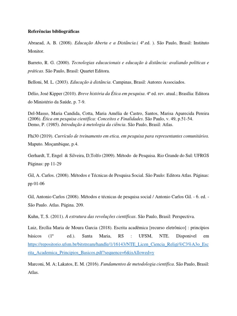 Referencias Bibliograficas | PDF | Brasil | São Paulo