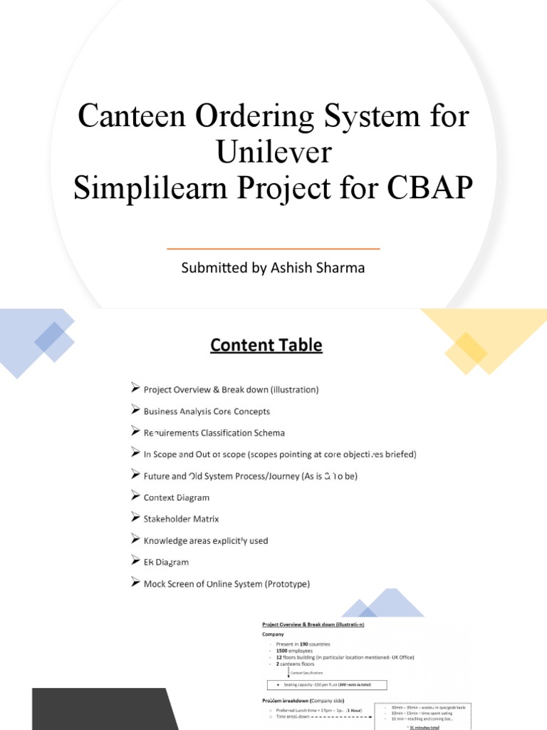 Canteen Ordering System For Unilever | PDF