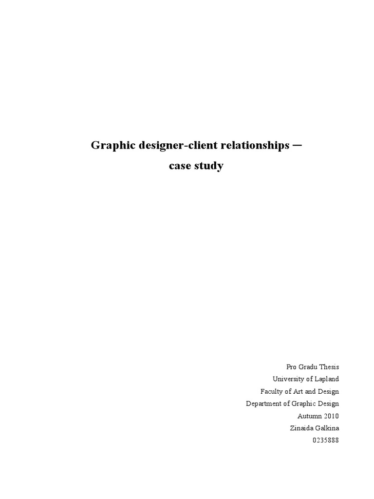 Graphic Designer-Client Relationships Case Study | PDF | Design | Graphic Design