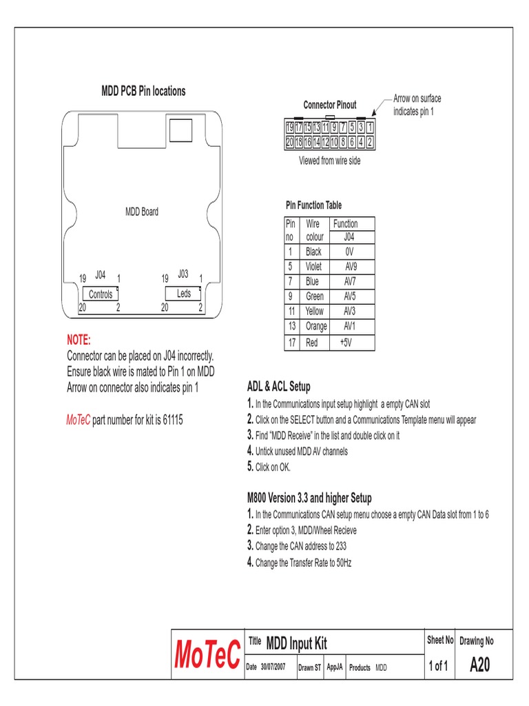 Motec: MDD PCB Pin Locations | PDF | Electrical Connector | Computer ...