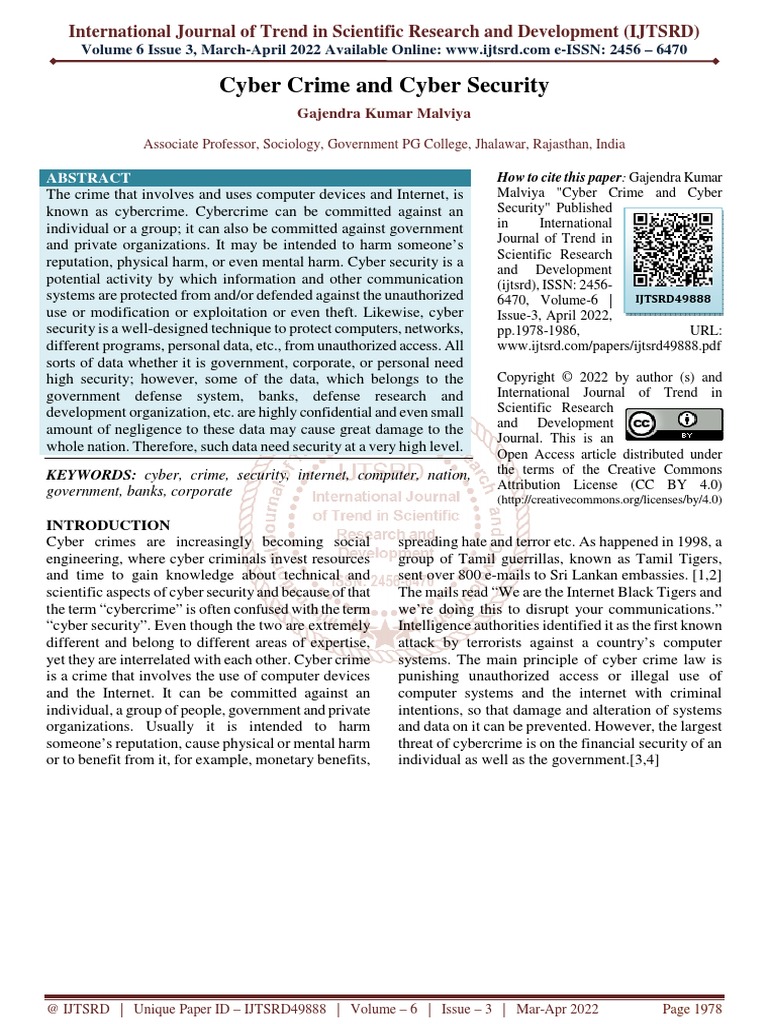 Cyber Crime and Cyber Security | PDF | Security | Computer Security