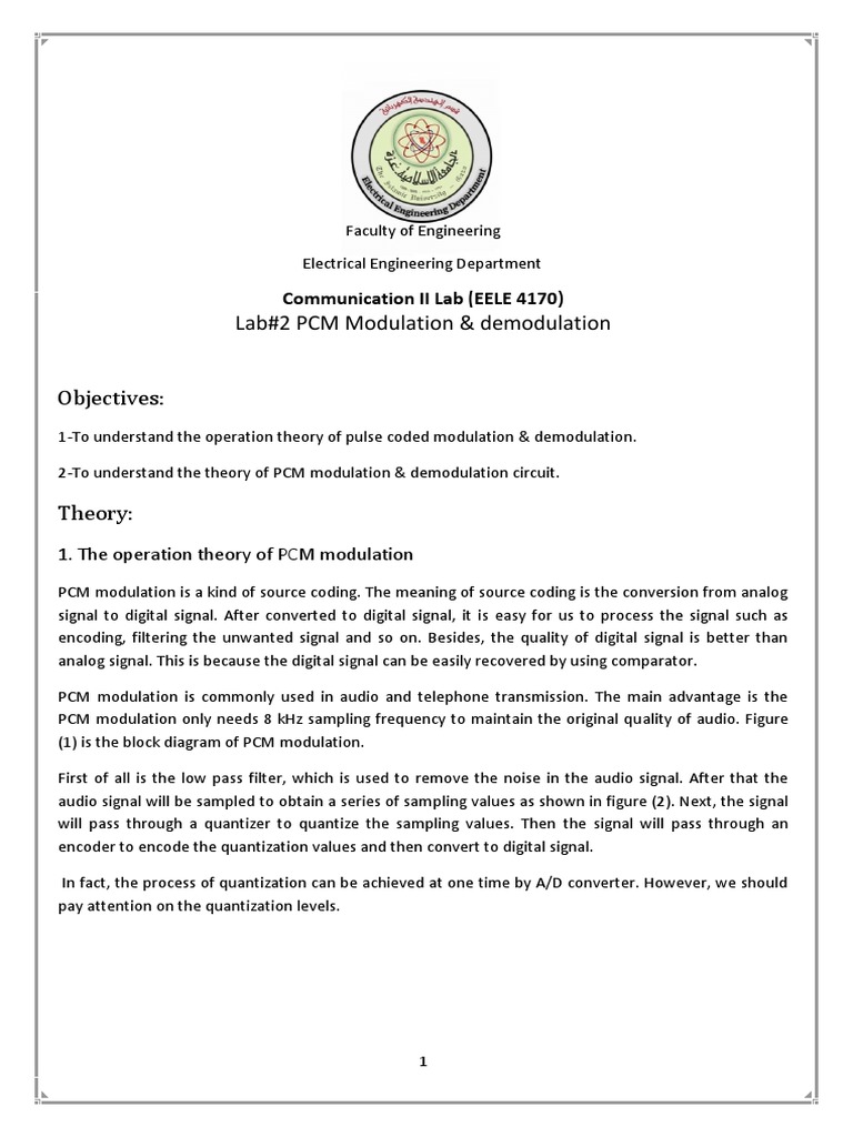 Communication II Lab (EELE 4170) | PDF | Digital Signal | Modulation