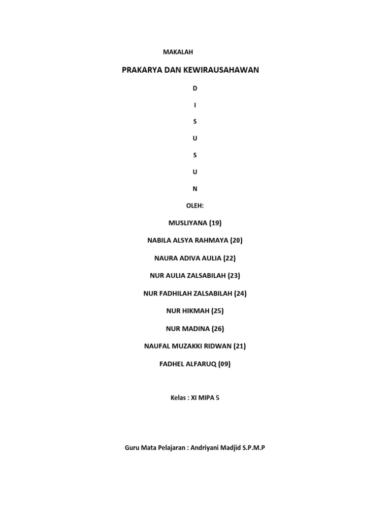 Makalah Prakarya | PDF