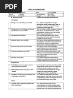 Daftar Evaluasi Diri Kerja Guru | PDF