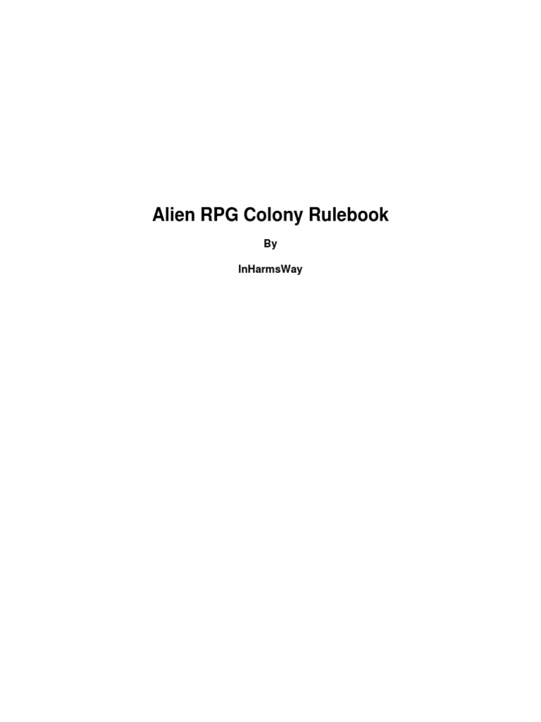 Alien RPG Colony Rulebook | PDF | Water | Asphalt
