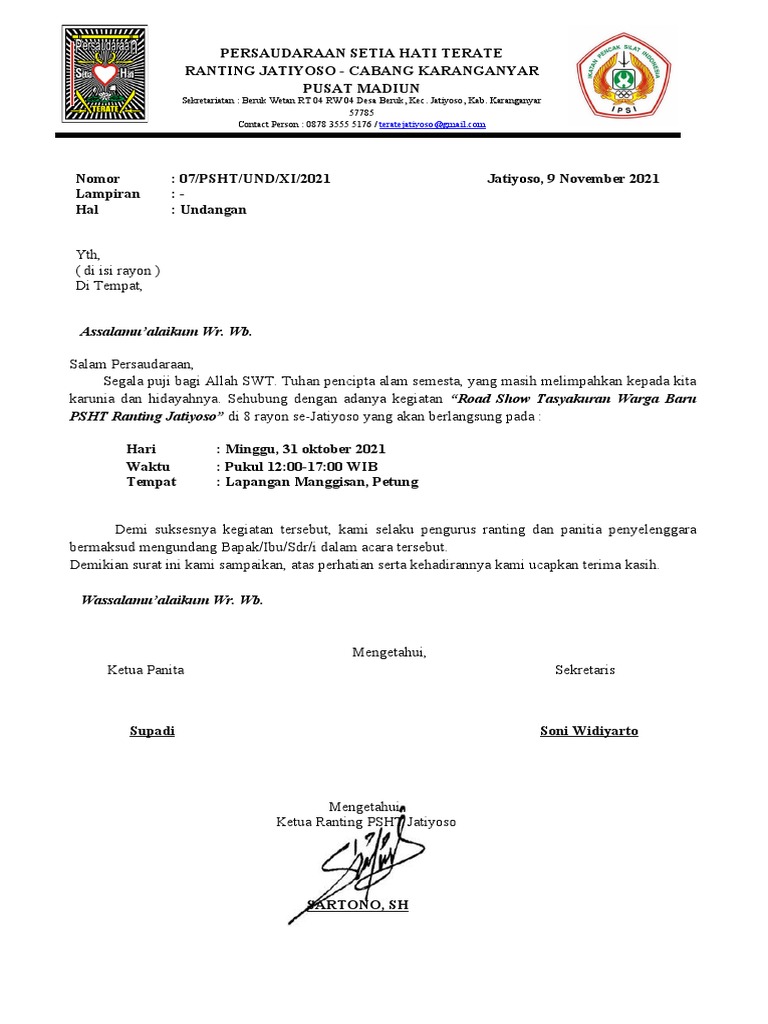 Contoh Format Undangan | PDF
