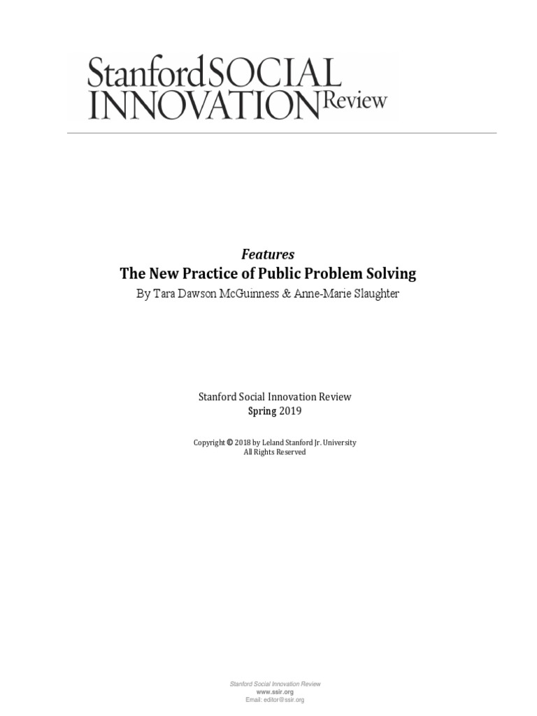 The New Practice of Public Problem Solving | PDF | Innovation ...