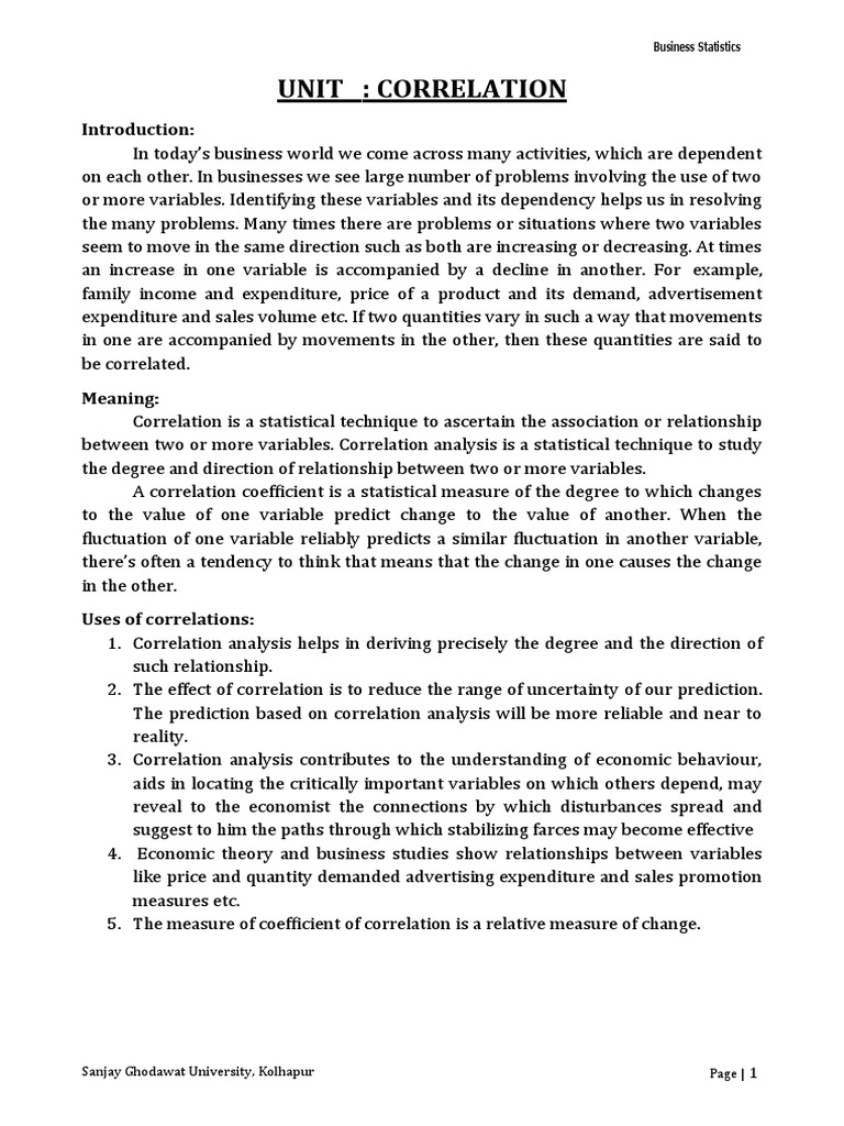 Business Statistic-Correlation and Regression | PDF | Regression ...