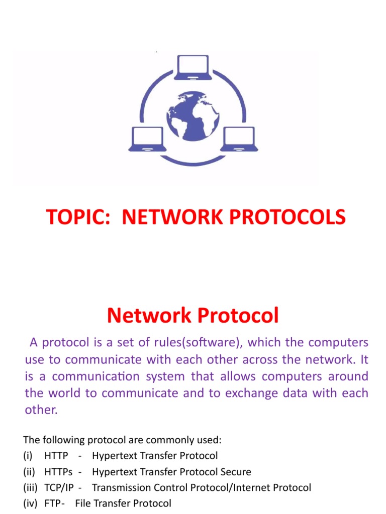 Topic: Network Protocols | PDF | Hypertext Transfer Protocol | File Transfer Protocol