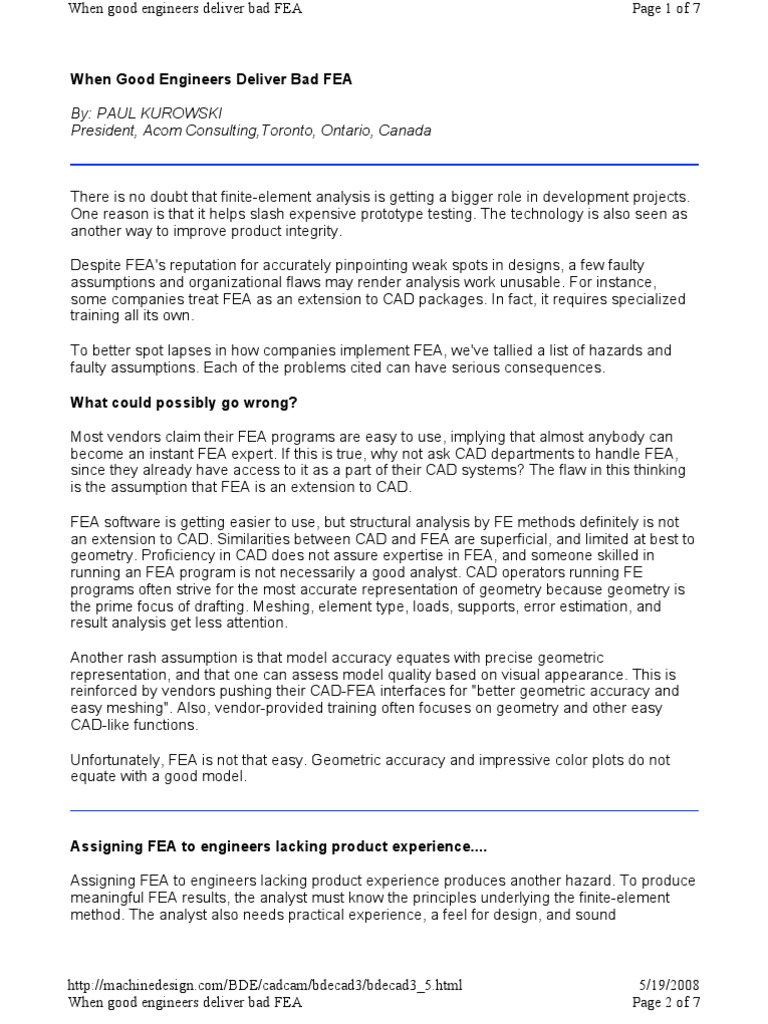 Bad FEA | PDF | Finite Element Method | Computer Aided Design