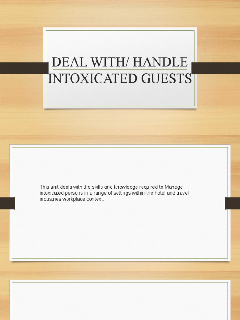 Handle Intoxicated Guests Pdf Alcoholic Drinks Alcohol Intoxication