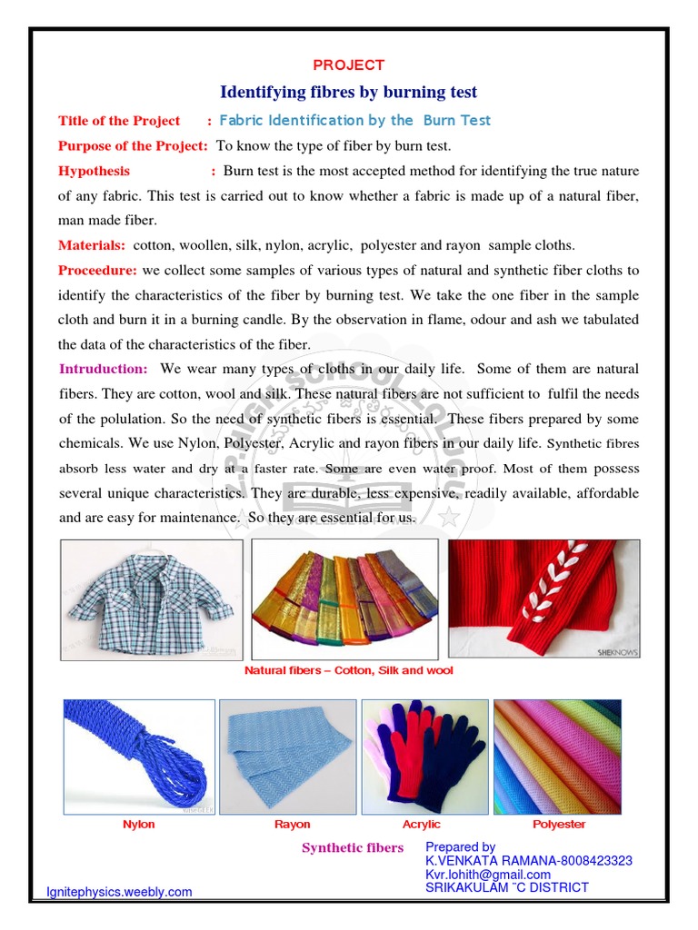 Fabric Identification via Burn Test | PDF | Textiles | Fibers