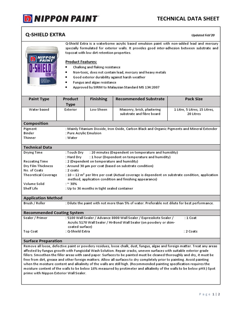 Q Shield Extra - Nippon Paint | PDF | Paint | Acrylic Paint