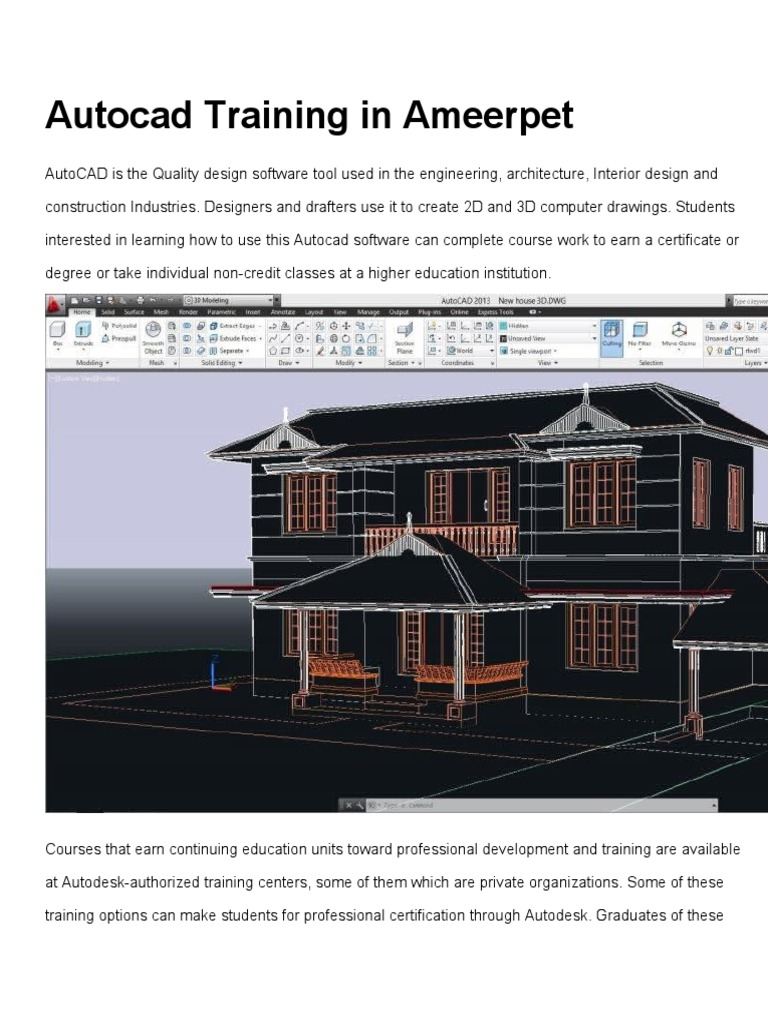 Autocad Training in Ameerpet | PDF | Autodesk Revit | Building ...