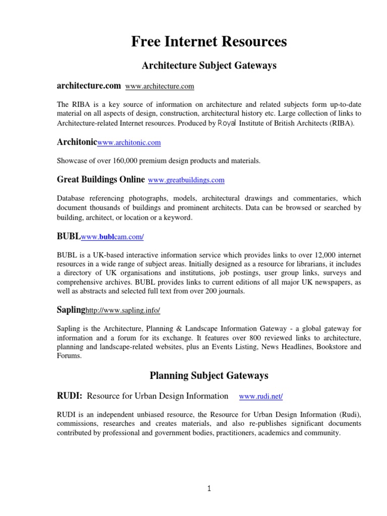 Free Internet Resources | PDF | Digital Library | Open Access