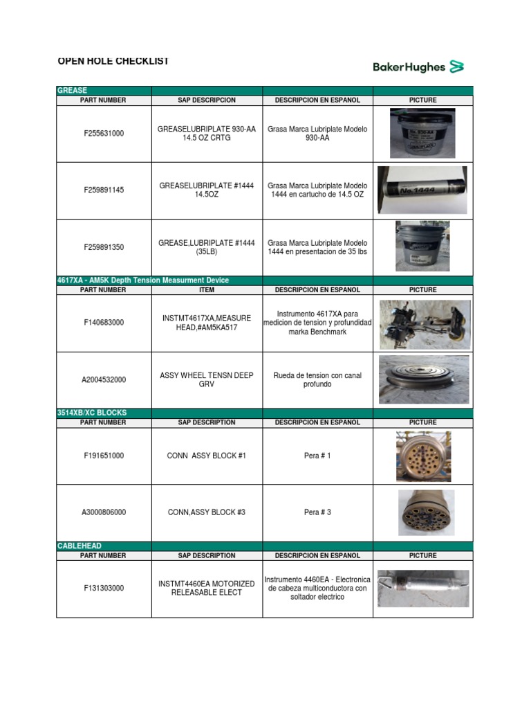 WLS-F-OPS-032 Checklist Operaciones WLS - Open Hole - Rev0 - Pics | PDF