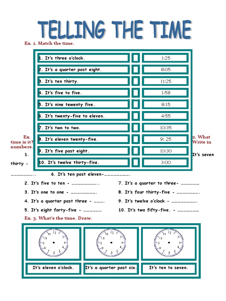 telling-the-time-WORKSHEET | PDF