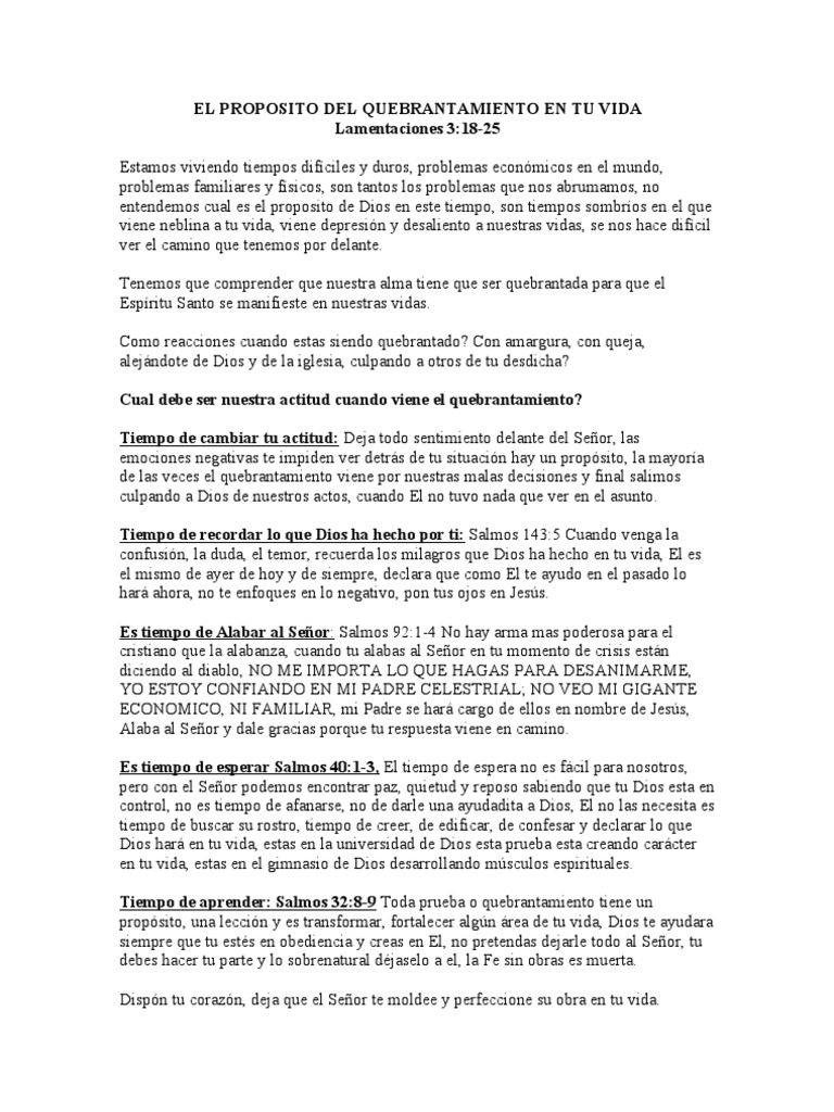 El Proposito Del Quebrantamiento en Tu Vida | PDF | Salmos | Dios