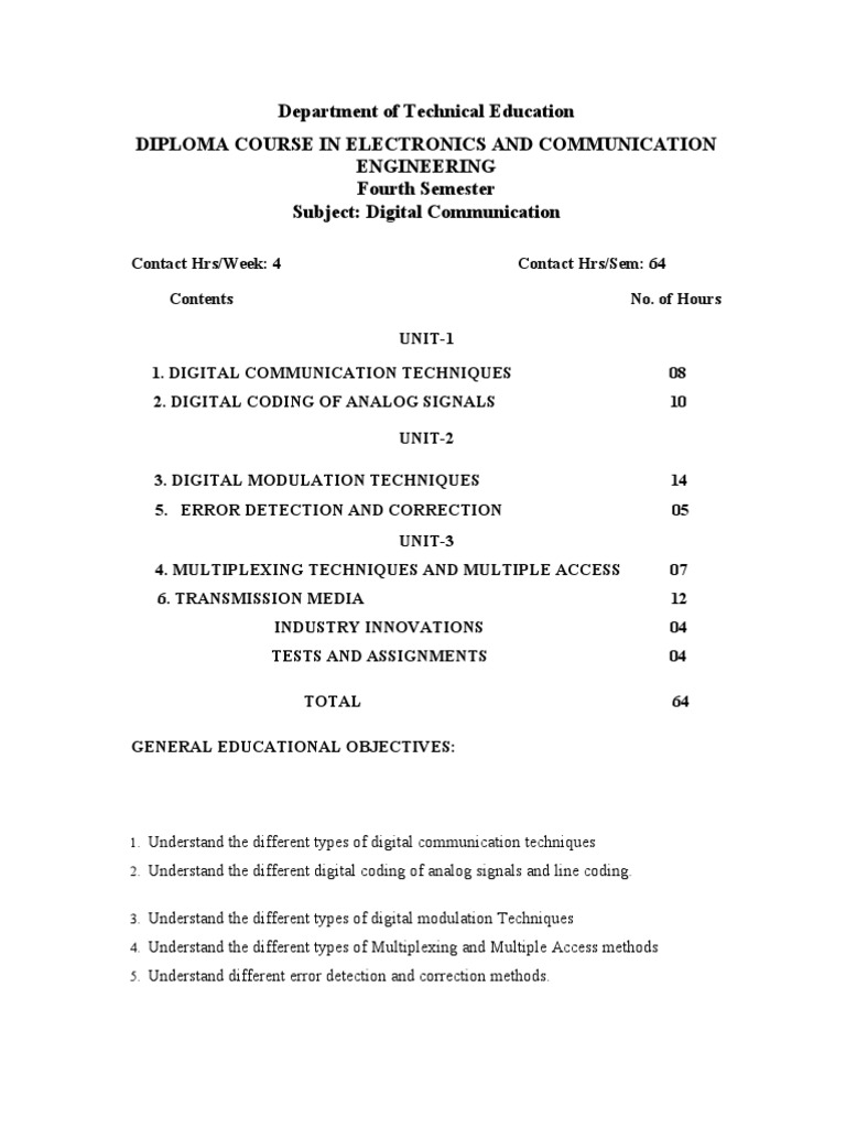 Digital Communication Pdf Modulation Data Transmission