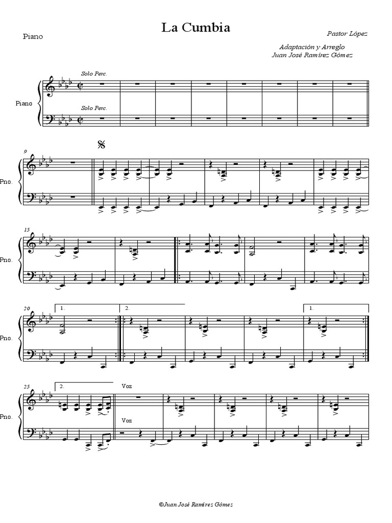 La Cumbia - Piano | PDF