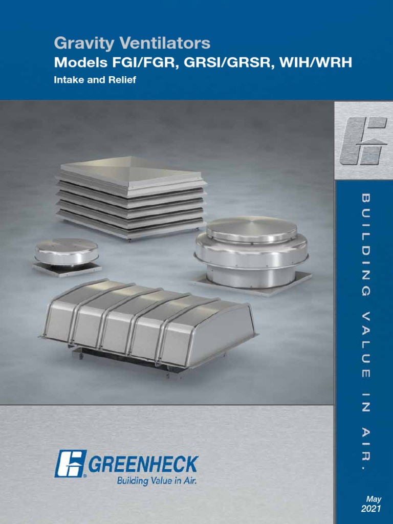 Gravity Ventilators: Models Fgi/Fgr, Grsi/Grsr, Wih/Wrh | PDF | Duct ...
