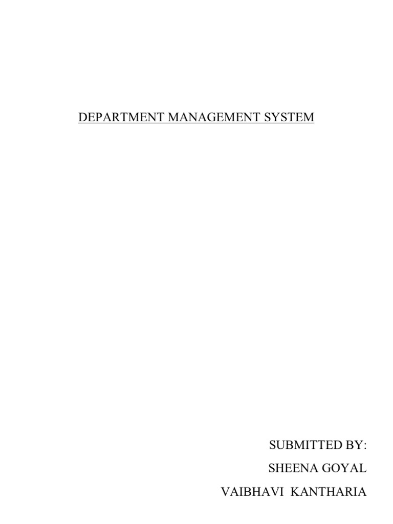 Department Management System | PDF | Software Testing | Databases