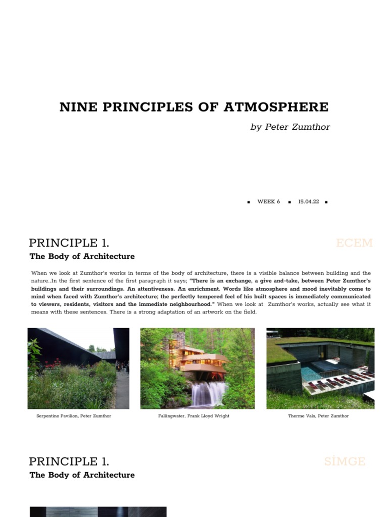 Nine Principles of Atmosphere | PDF | Perception | Space