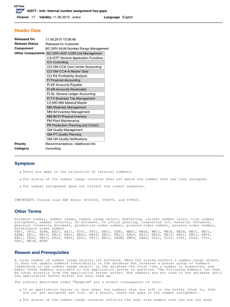Info Internal Number Assignment Has Gaps | PDF | Databases | Object ...