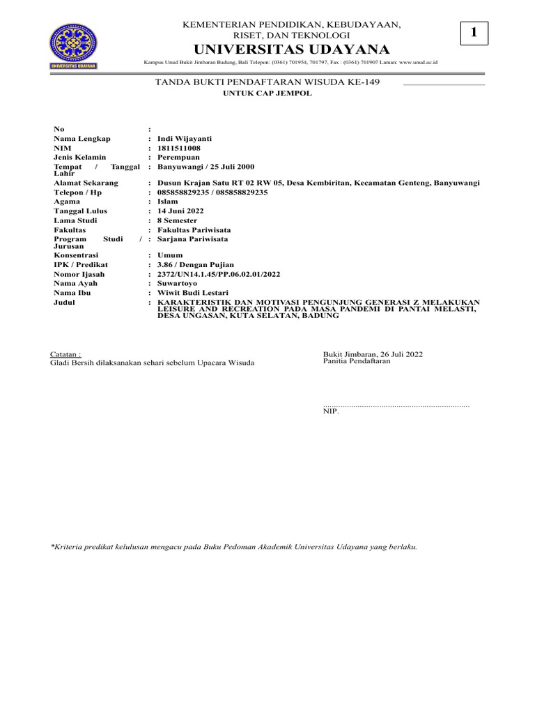 Bukti Registrasi | PDF