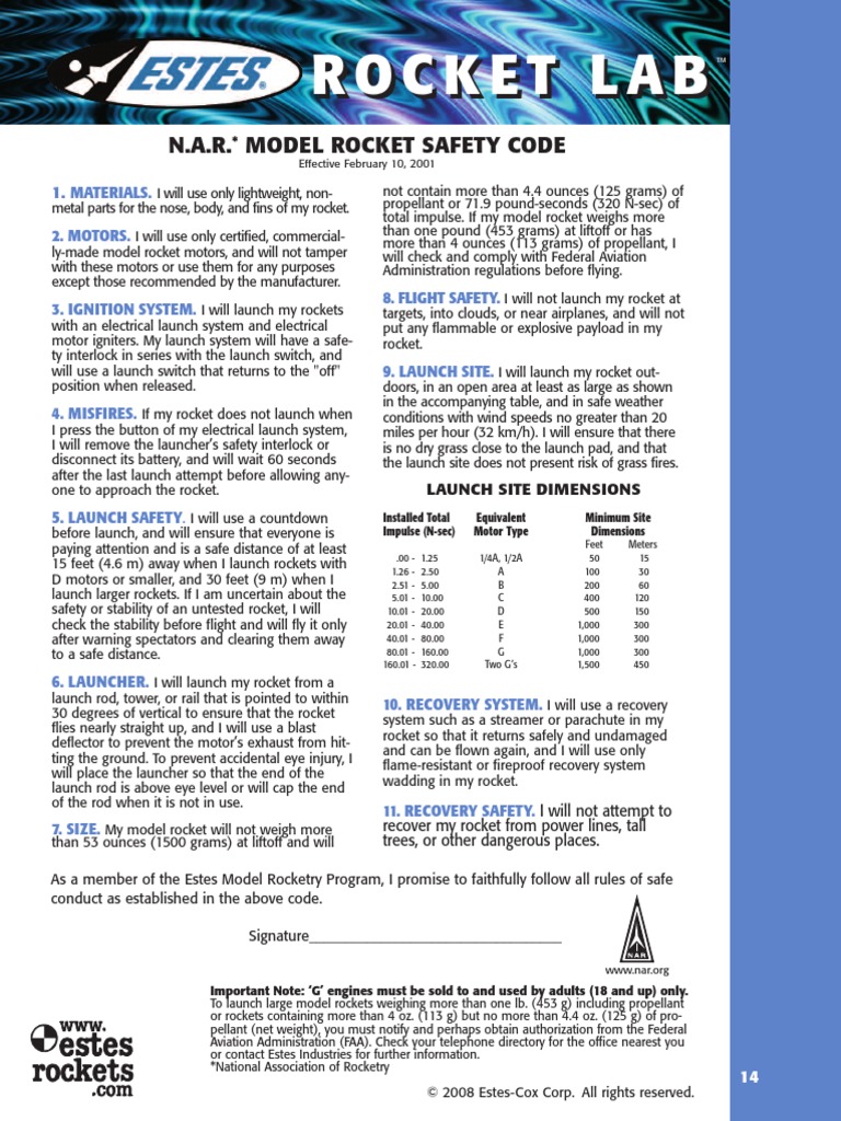 NAR Model Rocket Safety Code | PDF | Rocket | Aerospace
